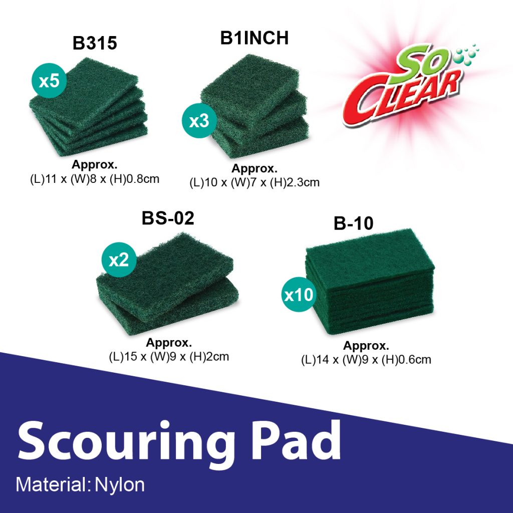 SO CLEAR BASIC 2,3,5,10Pcs/Pack Nylon Scouring Sponge Pad,Dish Wash ...