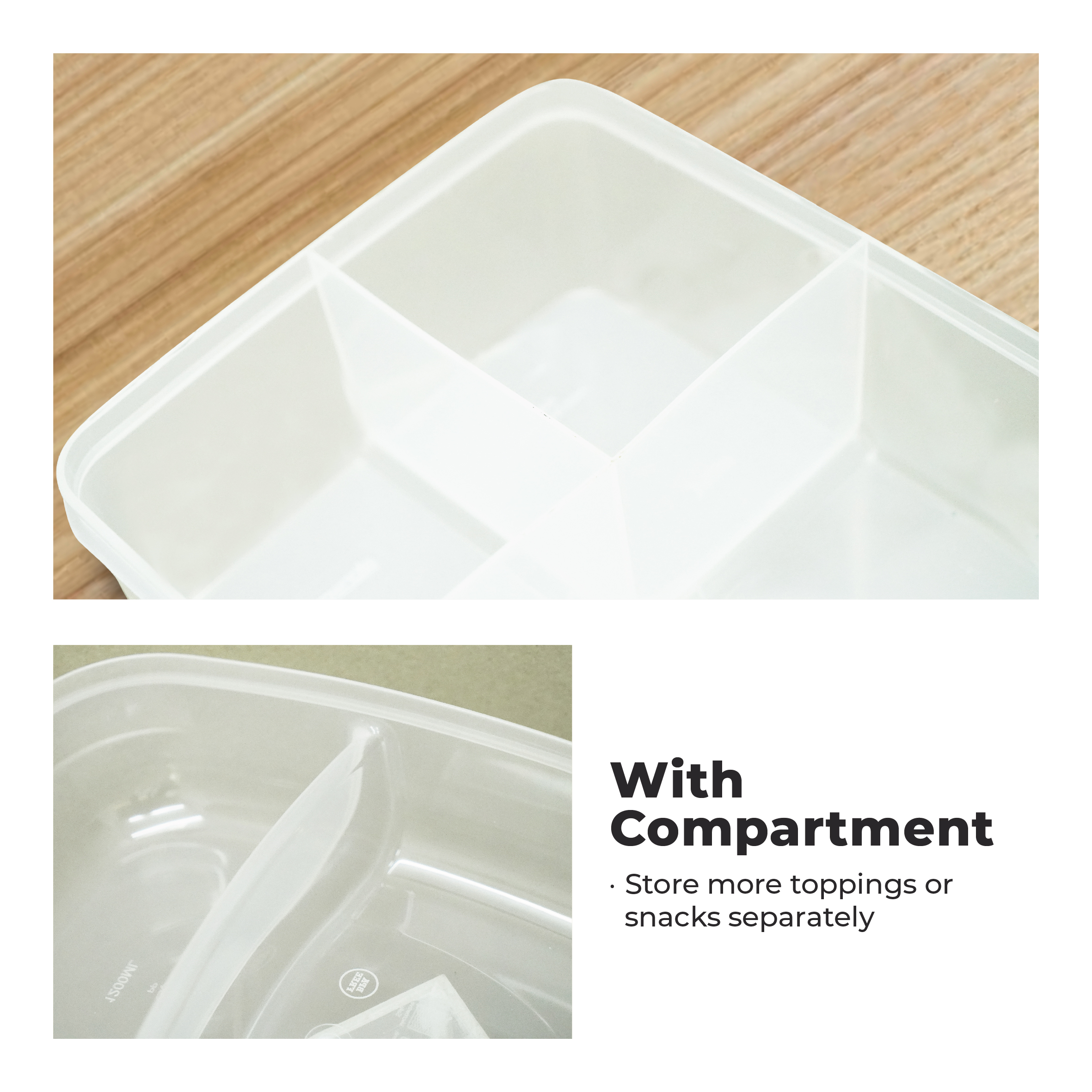 ELIANWARE OFFER PACK 2/3 Compartments Airtight Bento Lunch Box W/Fork ...