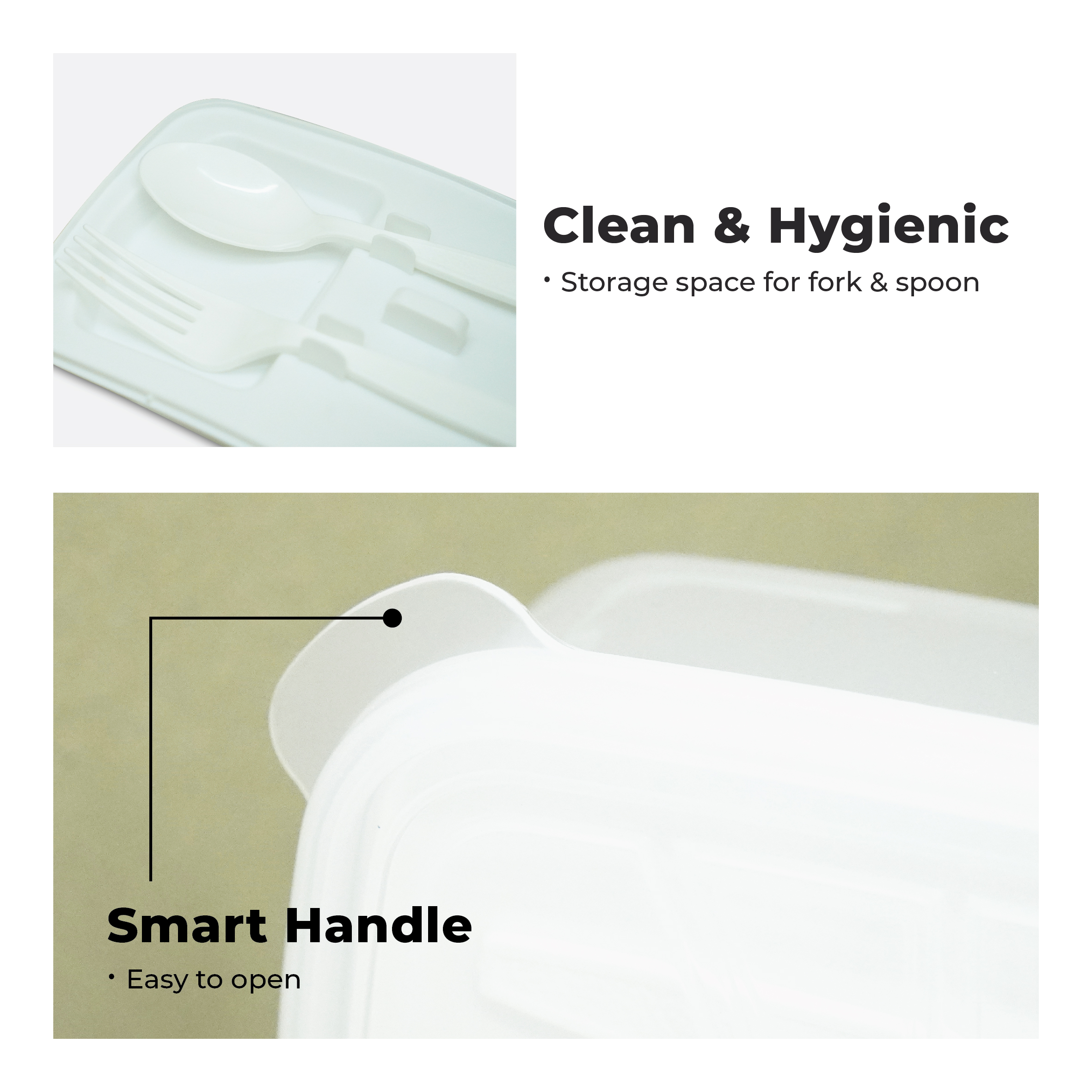 ELIANWARE OFFER PACK 2/3 Compartments Airtight Bento Lunch Box W/Fork ...