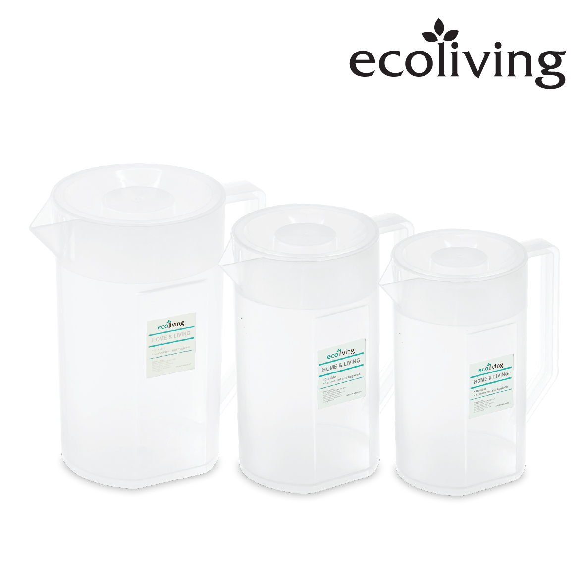 ECO LIVING 1.5/2.5/4Ltr Water Juice Jug Pitcher, Jug With Handle ...