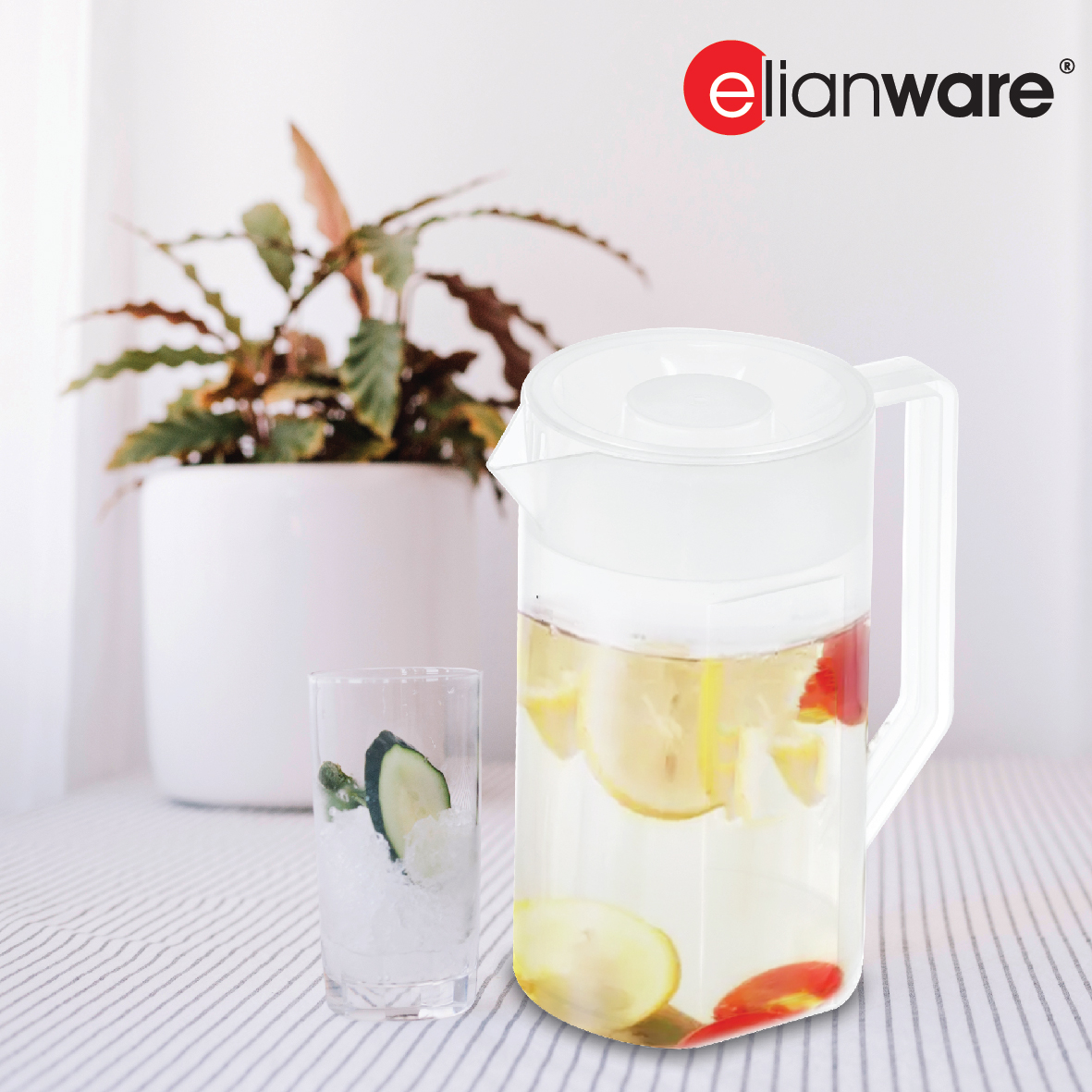 ELIANWARE 1.5/2.5/4Ltr Water Juice Jug Pitcher, Jug With Handle ...