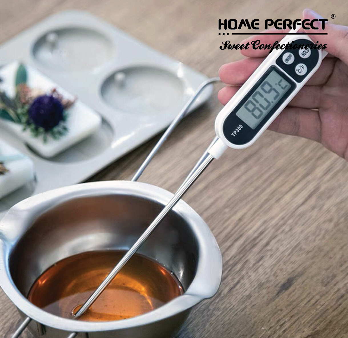 HOME PERFECT Stainless Steel Digital Baking Food Thermometer W/LCD ...