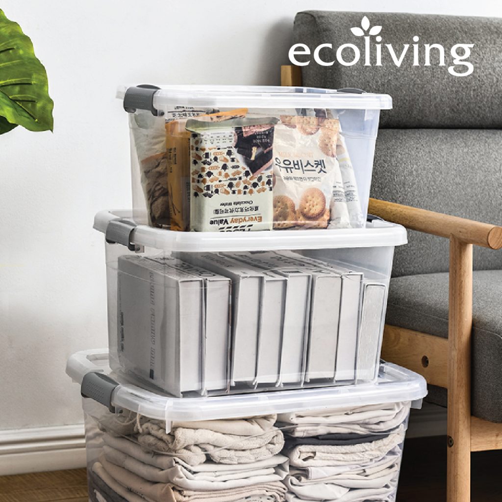 ECO LIVING 18/30Ltr Stackable Storage Box,Groovy Matte Multipurpose ...