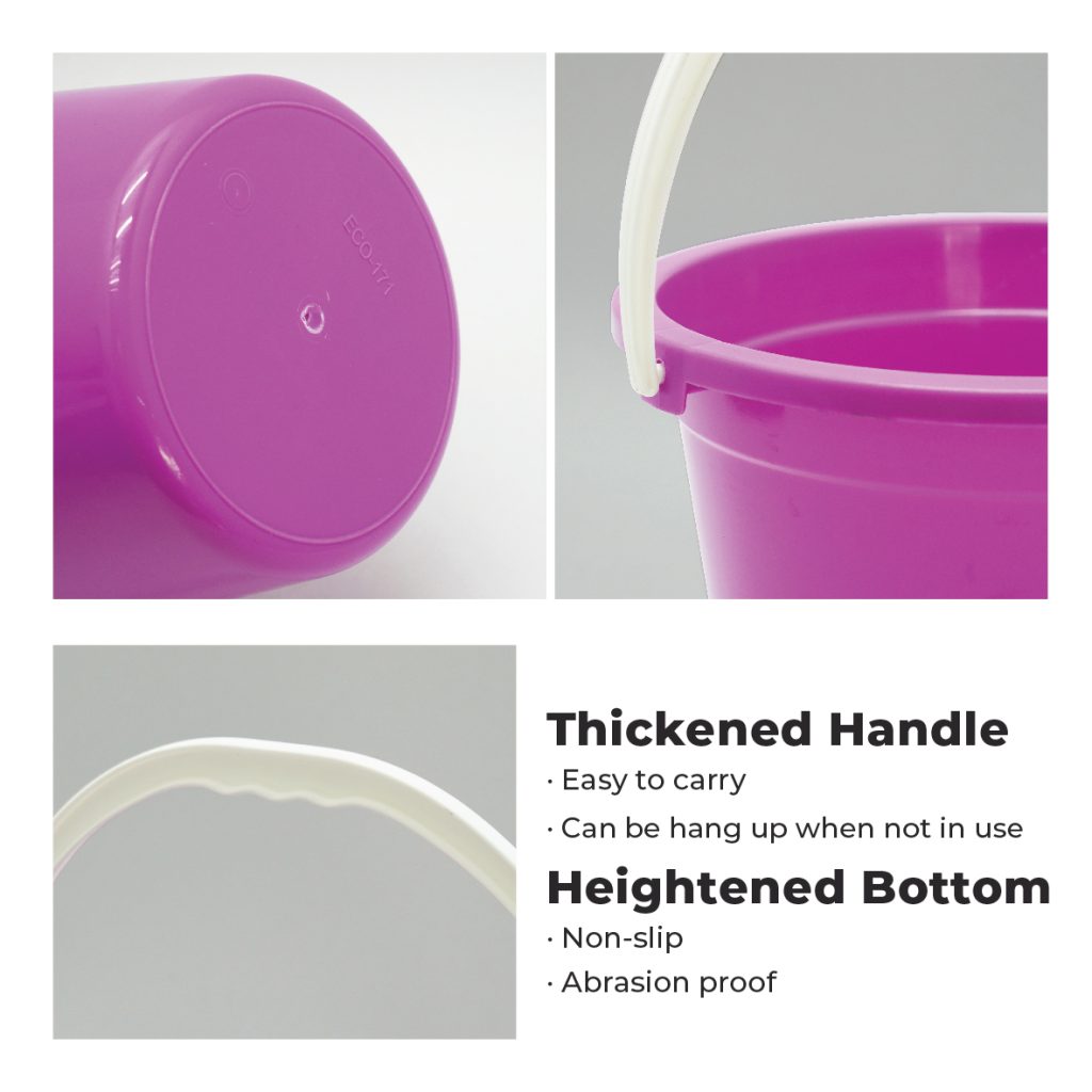 ECO LIVING 16.5Ltr Round Stackable Water Pail Tong W/Handle,Air Baldi ...