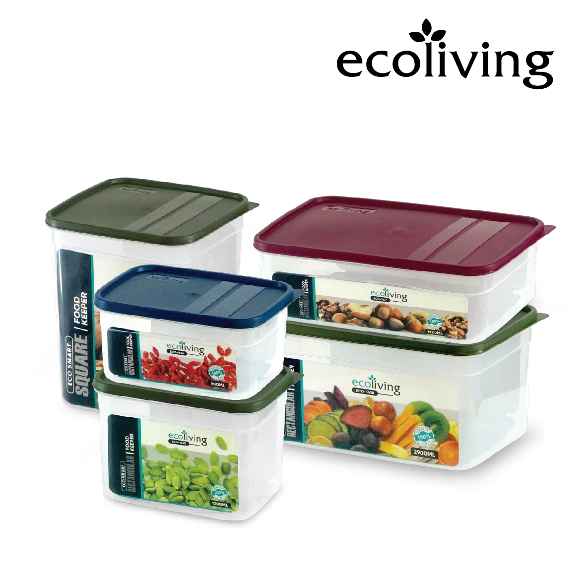 ECO LIVING 1.9/2.9/4.8L Rect.AirTight Freezer ECO Smart Keeper ...