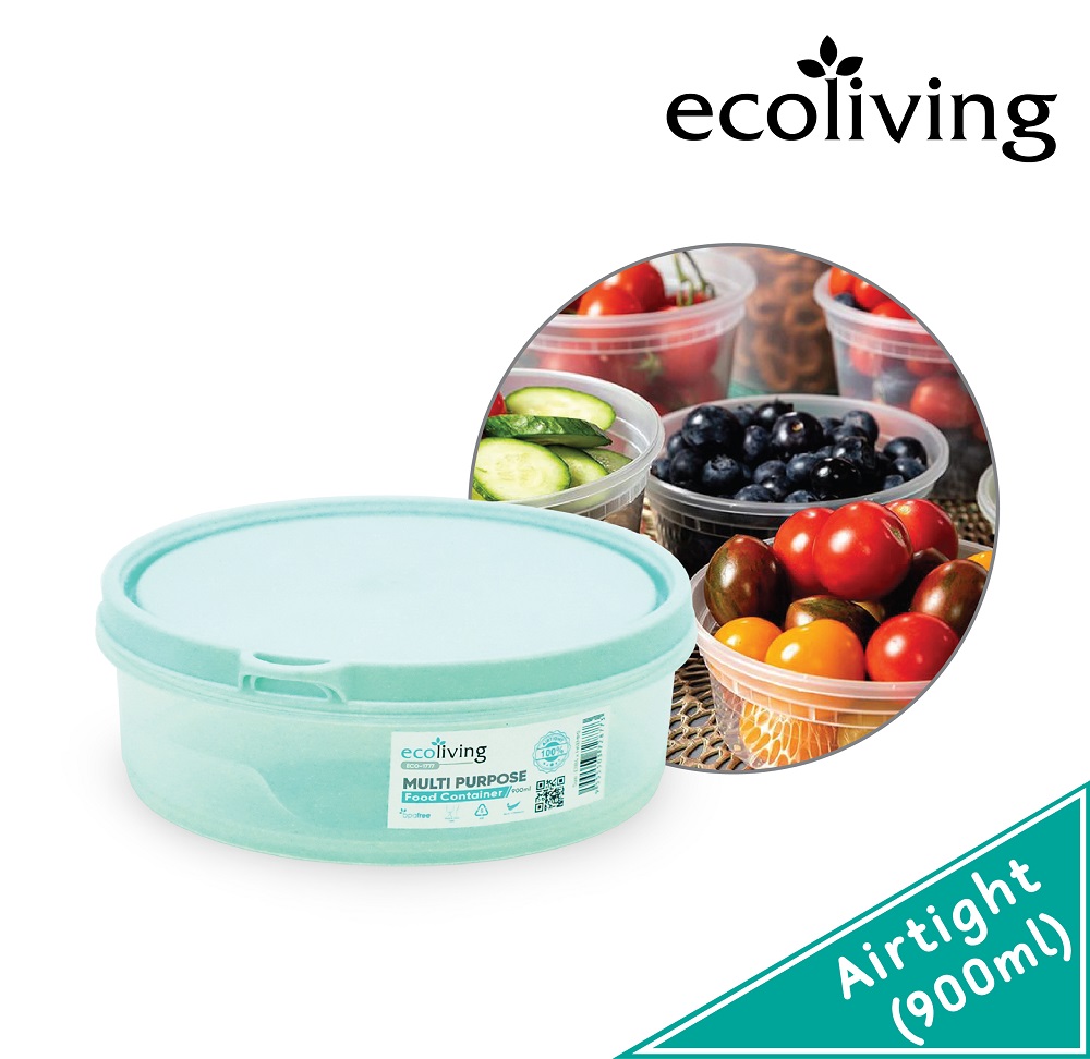 ECO LIVING Airtight Food Storage Container With Round Shape, Bekas ...