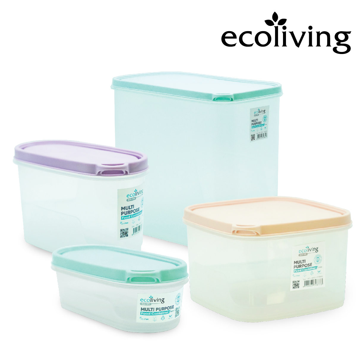 ECO LIVING CARTON DEAL 12Pcs/Pack 1.7/4.2/6.7/11Ltr Rect. Food ...