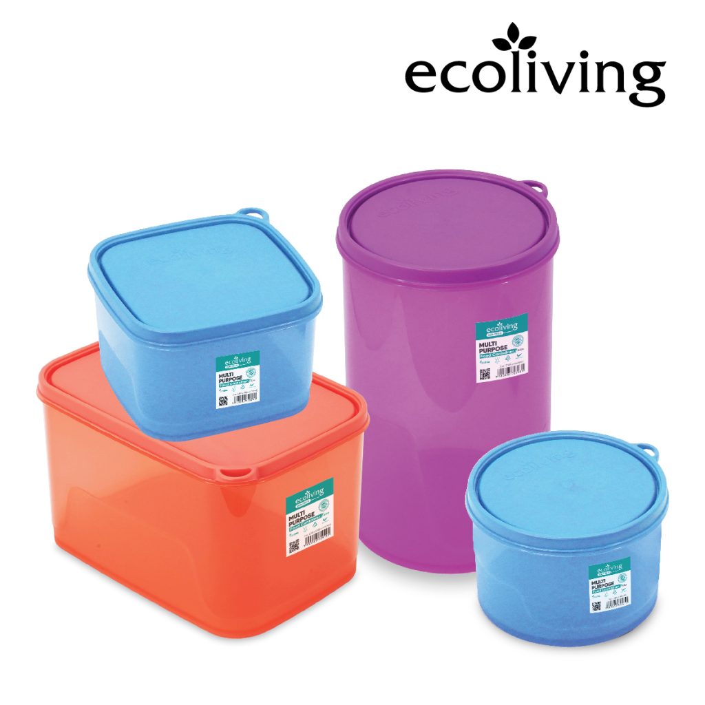 ECO LIVING 1.7/4.2/6.7Ltr Airtight Rect. Colourful Food Storage ...