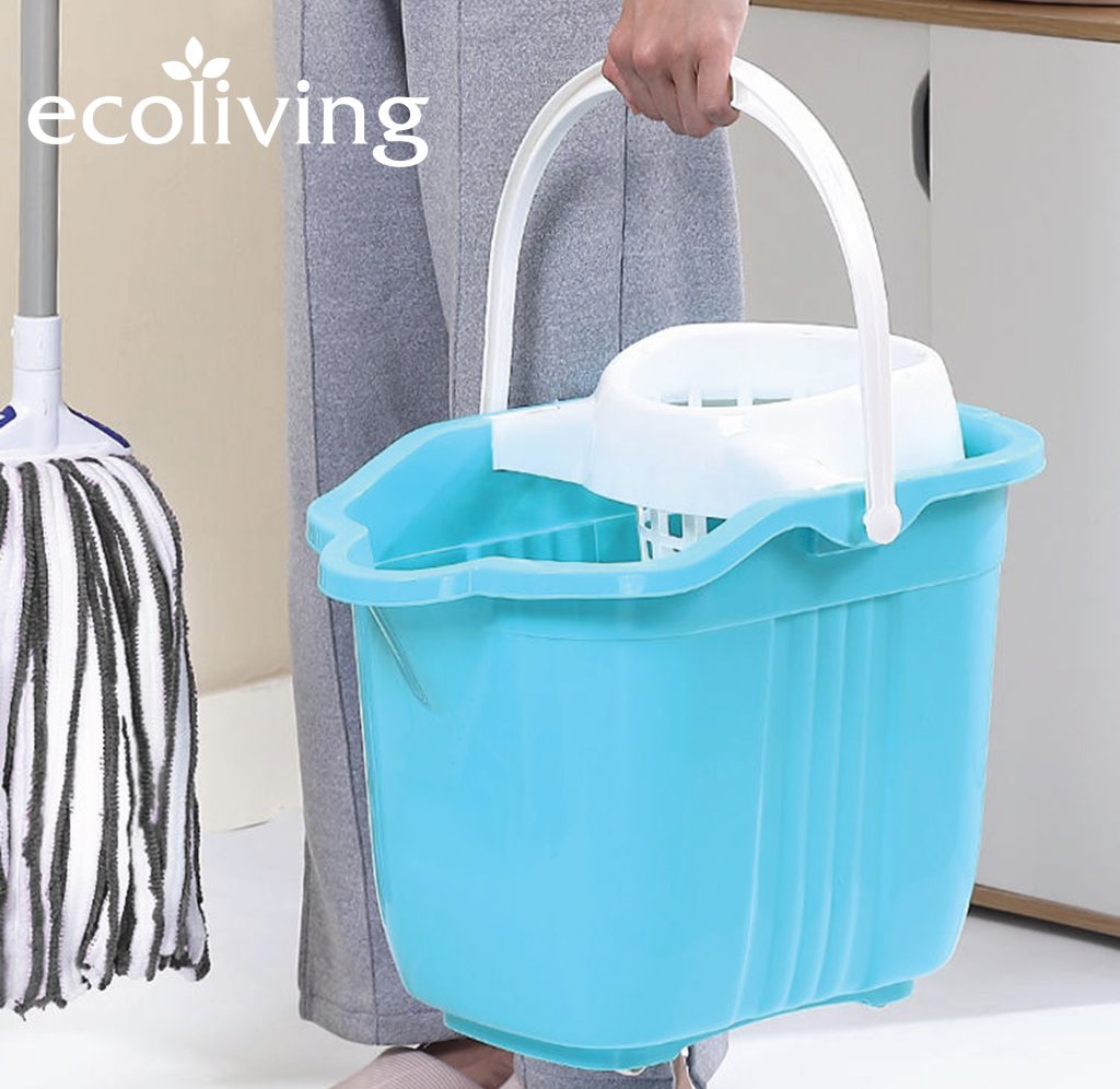 ECO LIVING Mopping Pail With Rollers And Handle, Removable Cover, Mop ...