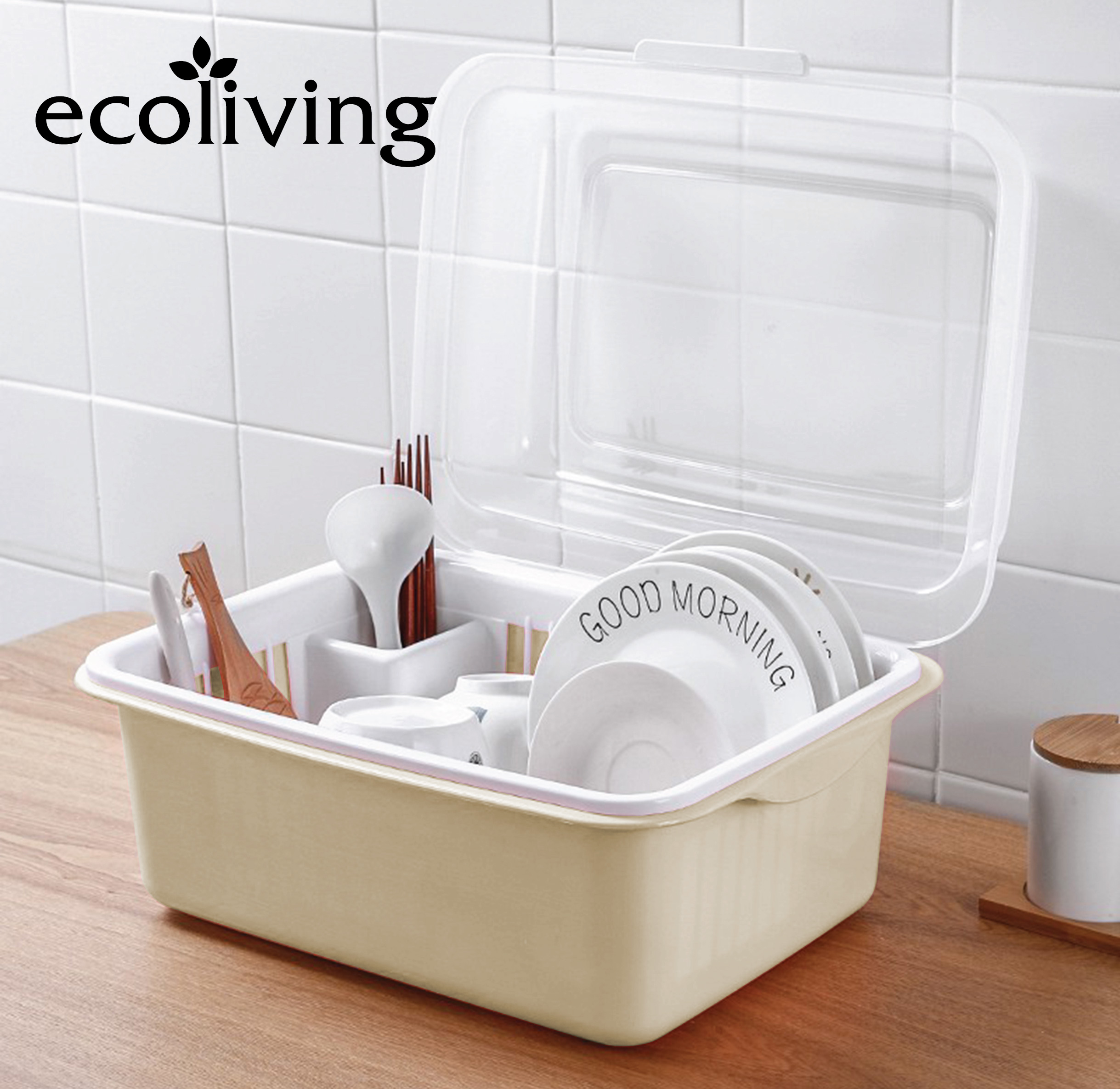 ECO LIVING CARTON DEAL 6Pcs/Ctn Large Capacity Dish Drainer W/Cover ...