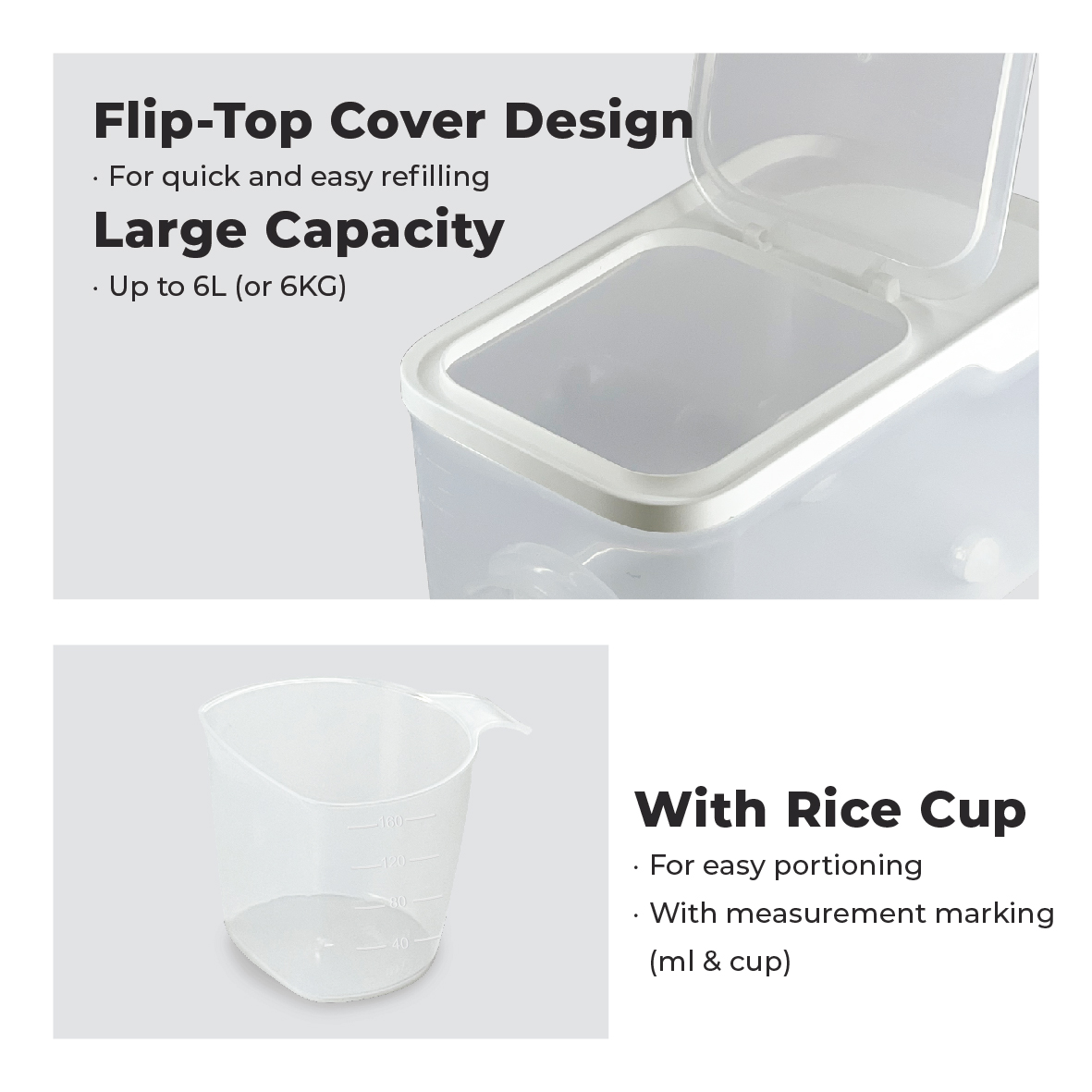 ECO LIVING 6KG Plastic Rice Bucket, Rice Storage Container, Bekas Beras ...