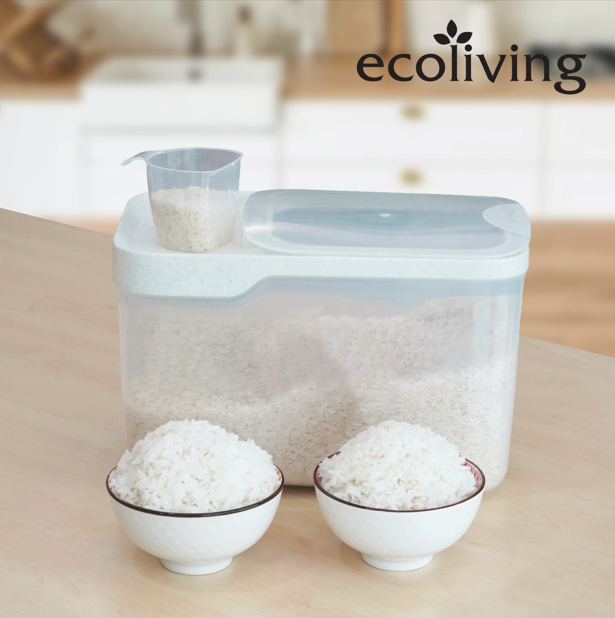 ECO LIVING 6KG Plastic Rice Bucket, Rice Storage Container, Bekas Beras ...