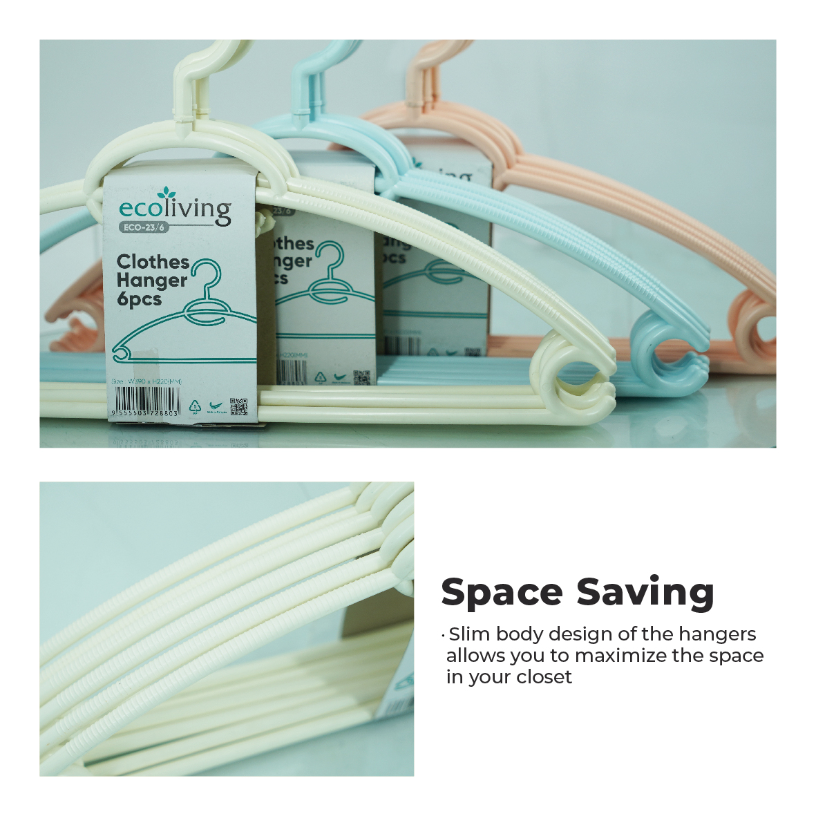 ECO LIVING CARTON DEAL 48Pcs/Pack Modern Twistable Head Clothes Hanger ...