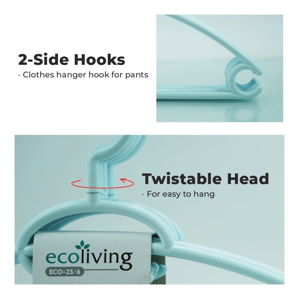 ECO LIVING CARTON DEAL 48Pcs/Pack Modern Twistable Head Clothes Hanger ...