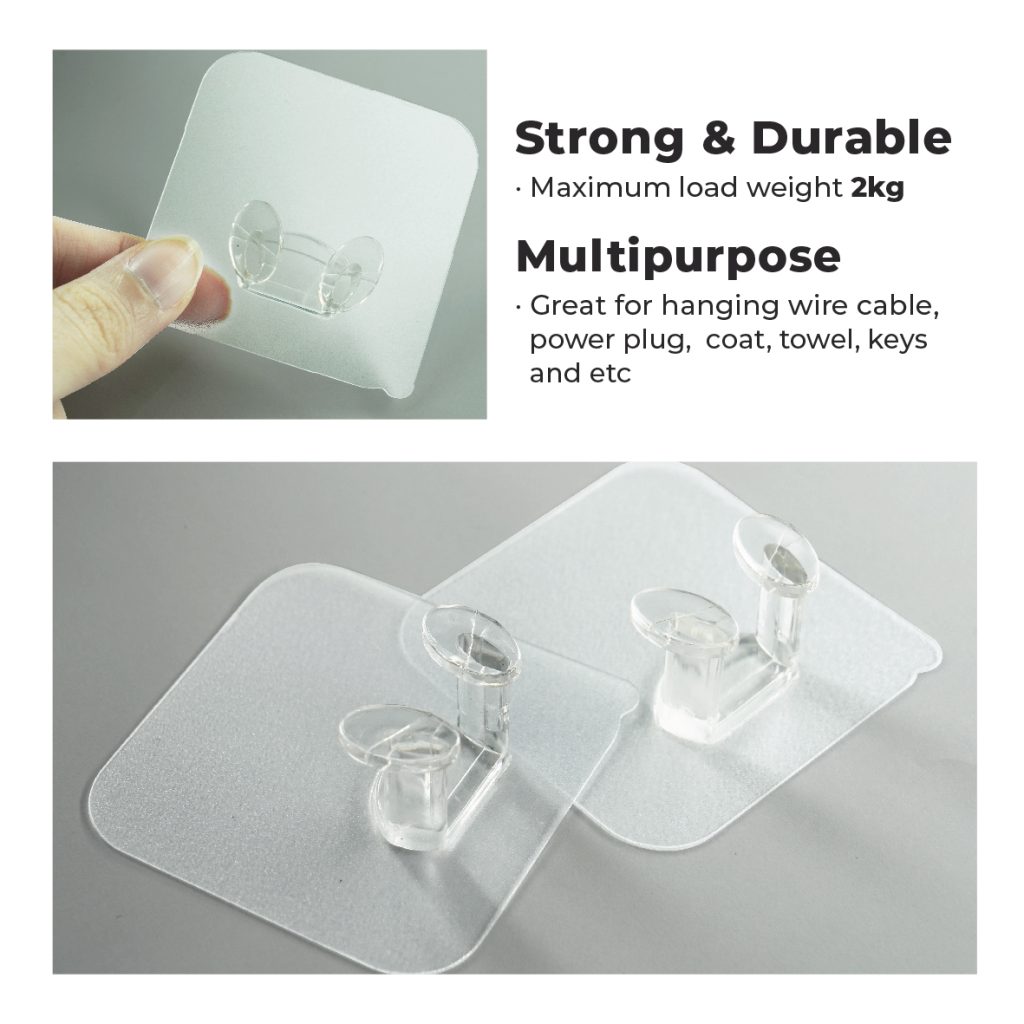 ECO LIVING 6pcs/Pack Strong Adhesive Hook Wall Mounted Cable Plug Wire ...