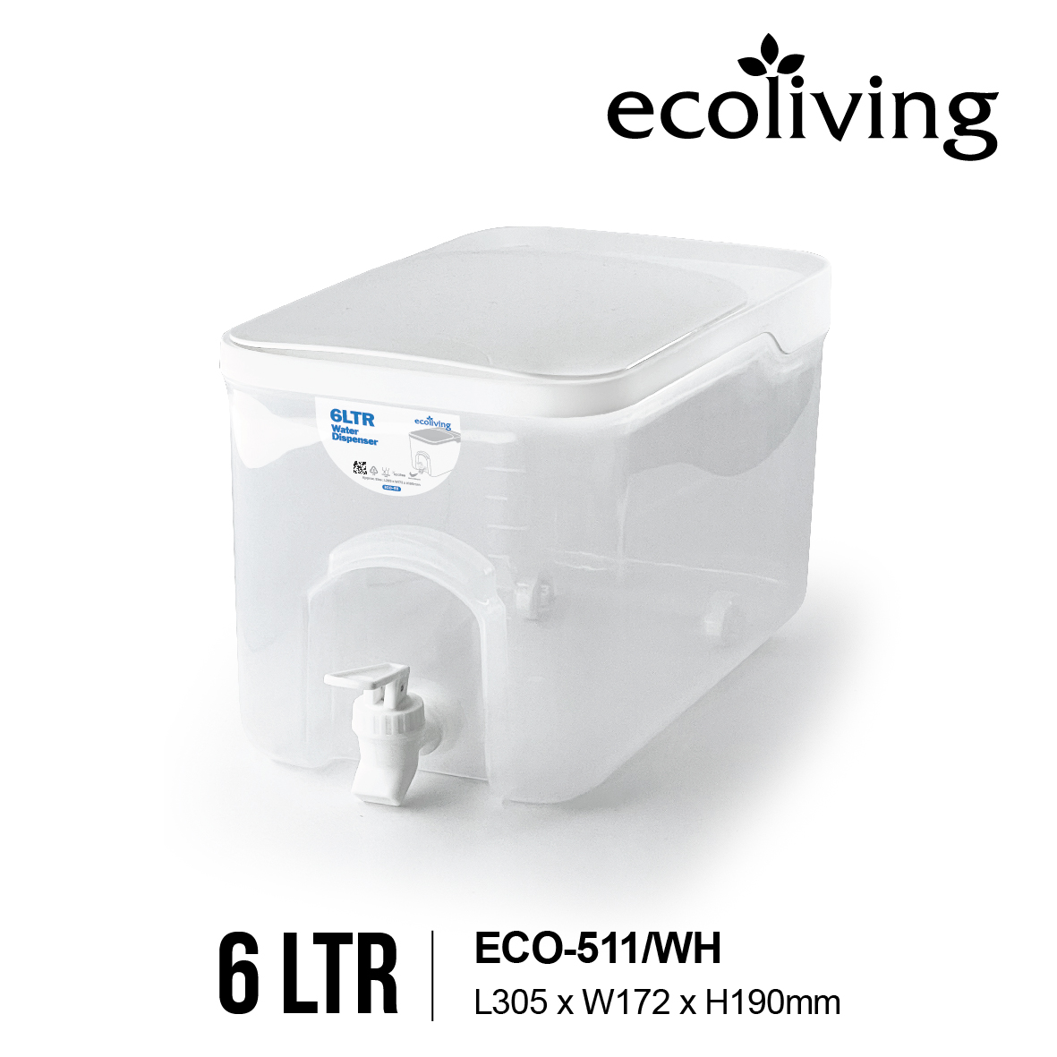 ECO LIVING 6L Water & Juice Dispenser, Water Cooler, Drink Jar, Bekas ...