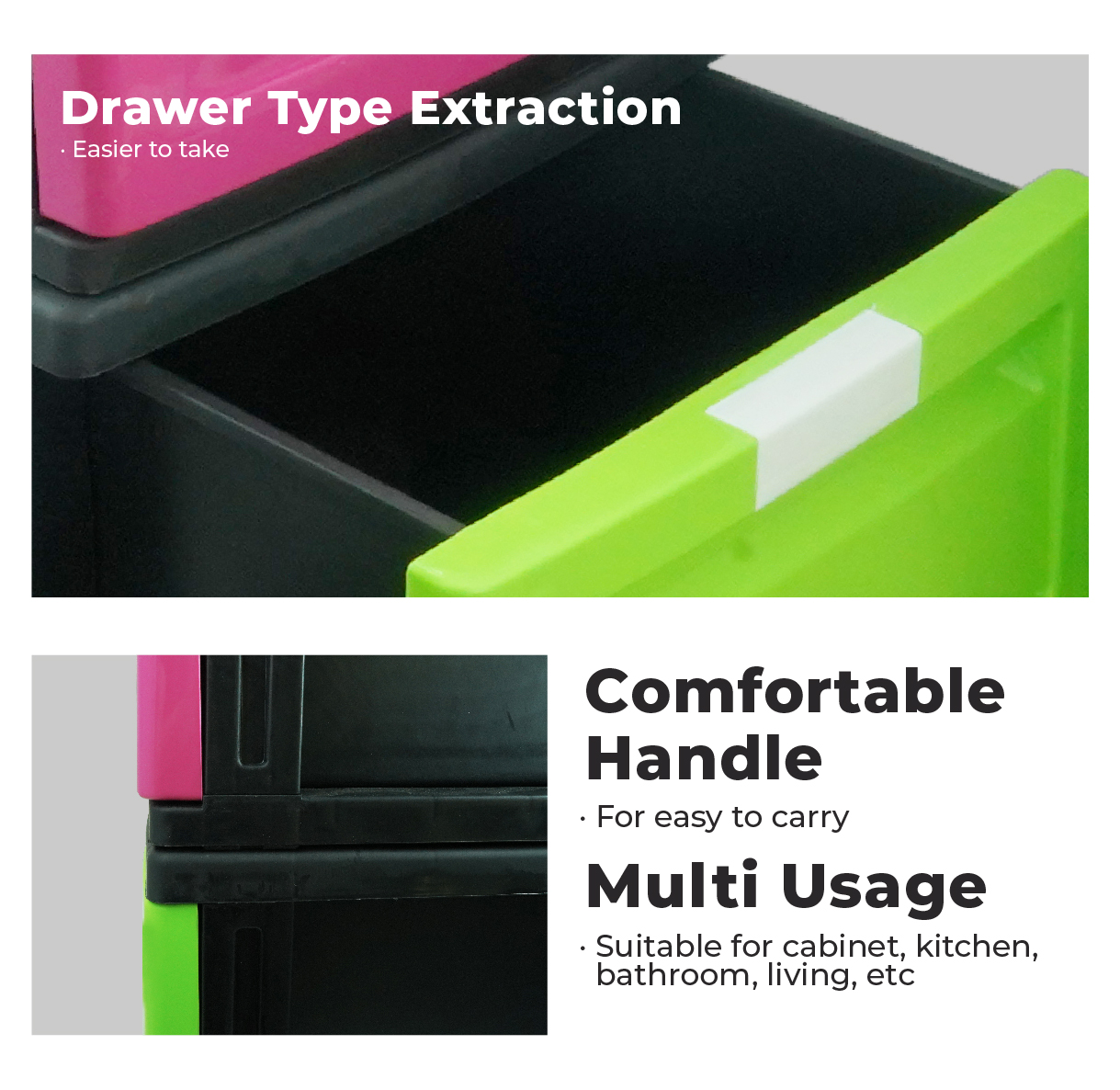 ECO LIVING CARTON DEAL 4Pcs/Ctn 4 Tier/Layer Drawer,Storage Cabinet W ...