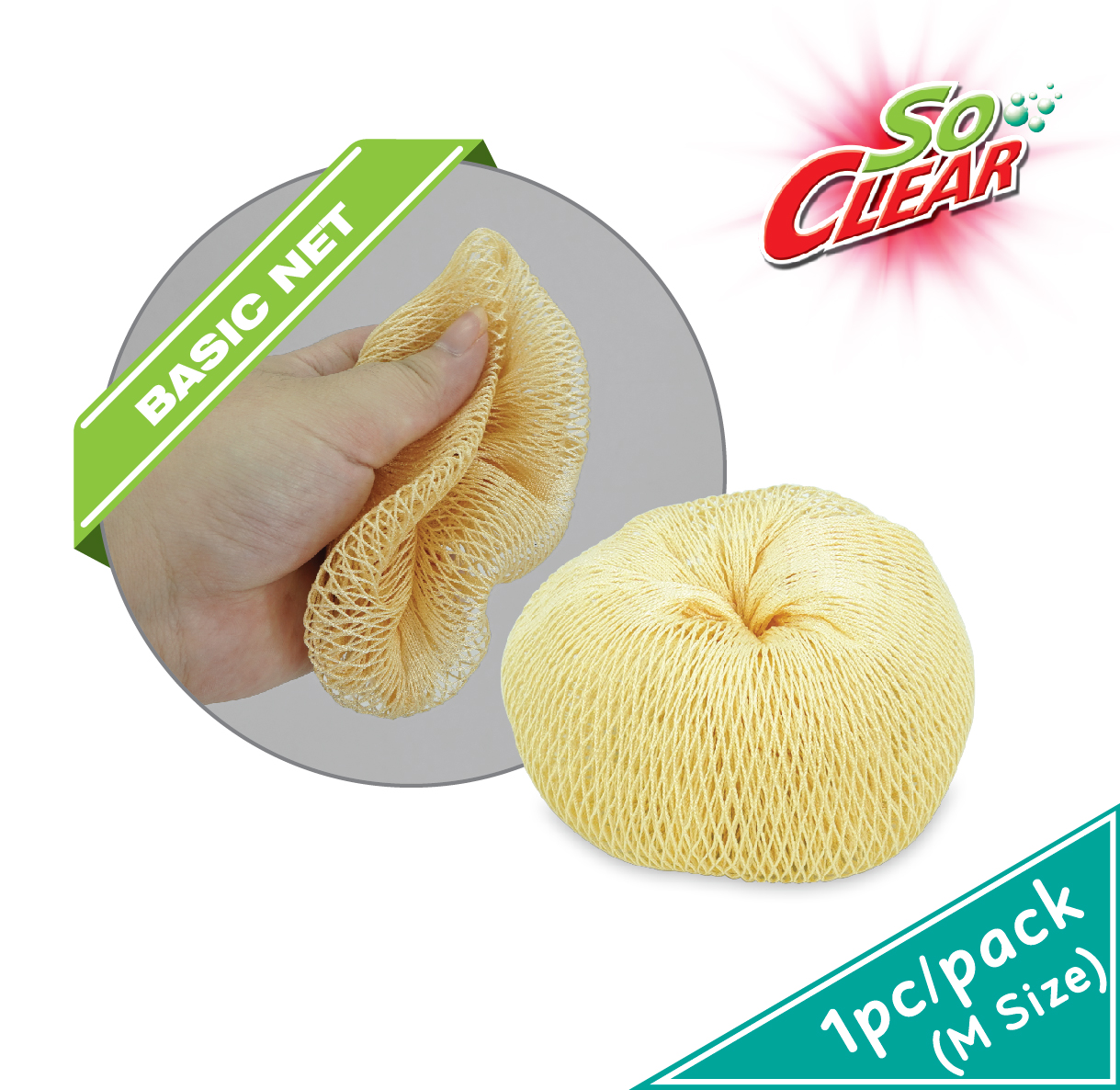 SO CLEAR BASIC M/L Size Nylon Round Web Scrub Fishing Dish Washing ...