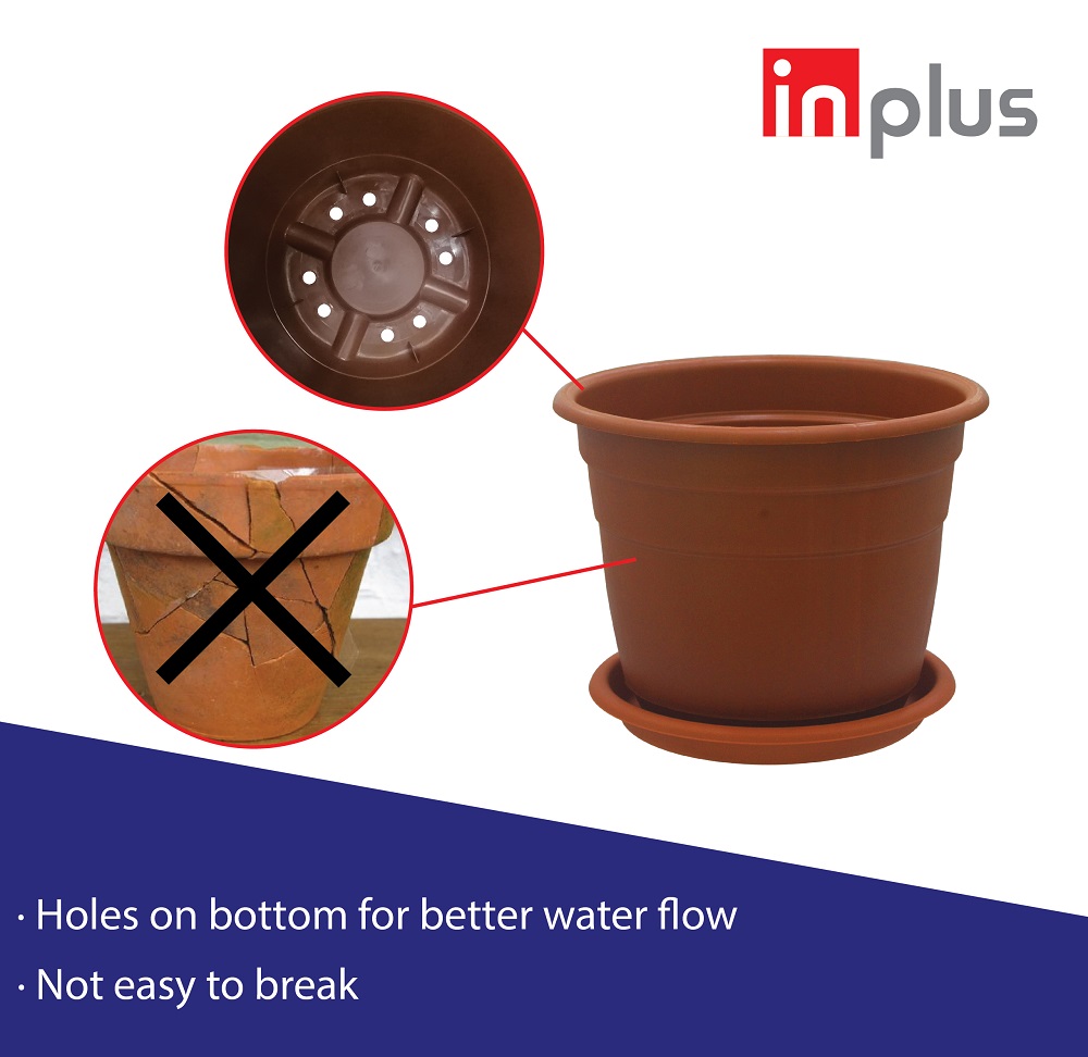 INPLUS OFFER PACK 1/2Pcs 10 Inch Plastic Antique Flower Pot Pasu Pokok ...