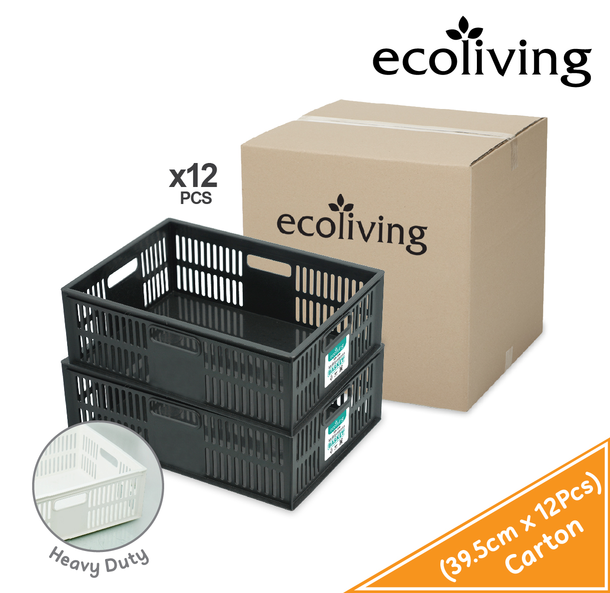ECO LIVING CARTON DEAL 12Pcs/Pack Heavy Duty Rect. Space Saving ...