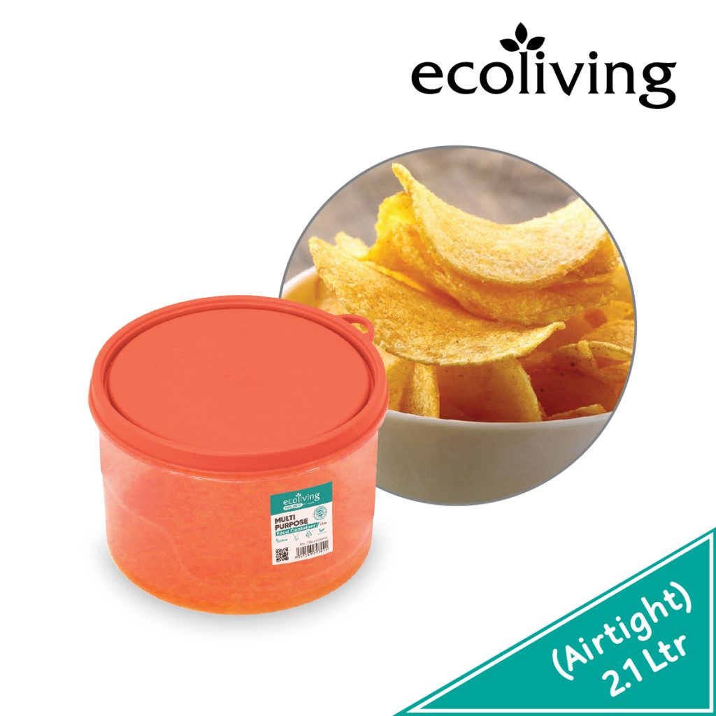ECO LIVING 2.1/3.4/5.5Ltr Food Container With Round Shape,Bekas Makanan ...
