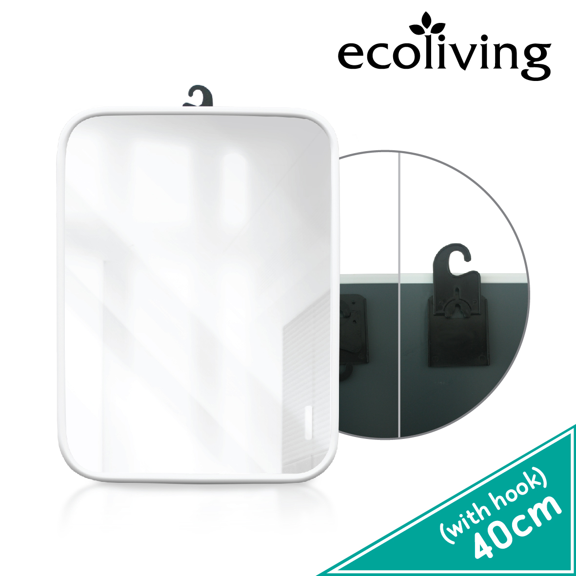 ECO LIVING Bathroom Mirror With Hook, Dressing Mirror With Support ...