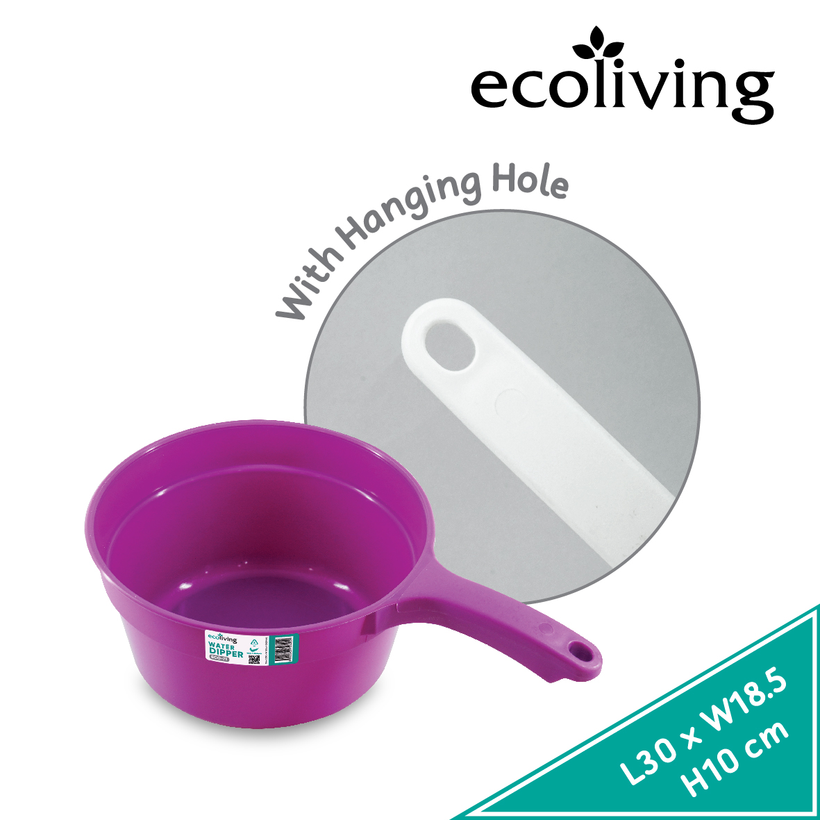 ECO LIVING Bathroom Water Pail Tub W/Heavy Duty Hanging Hole&Handle ...