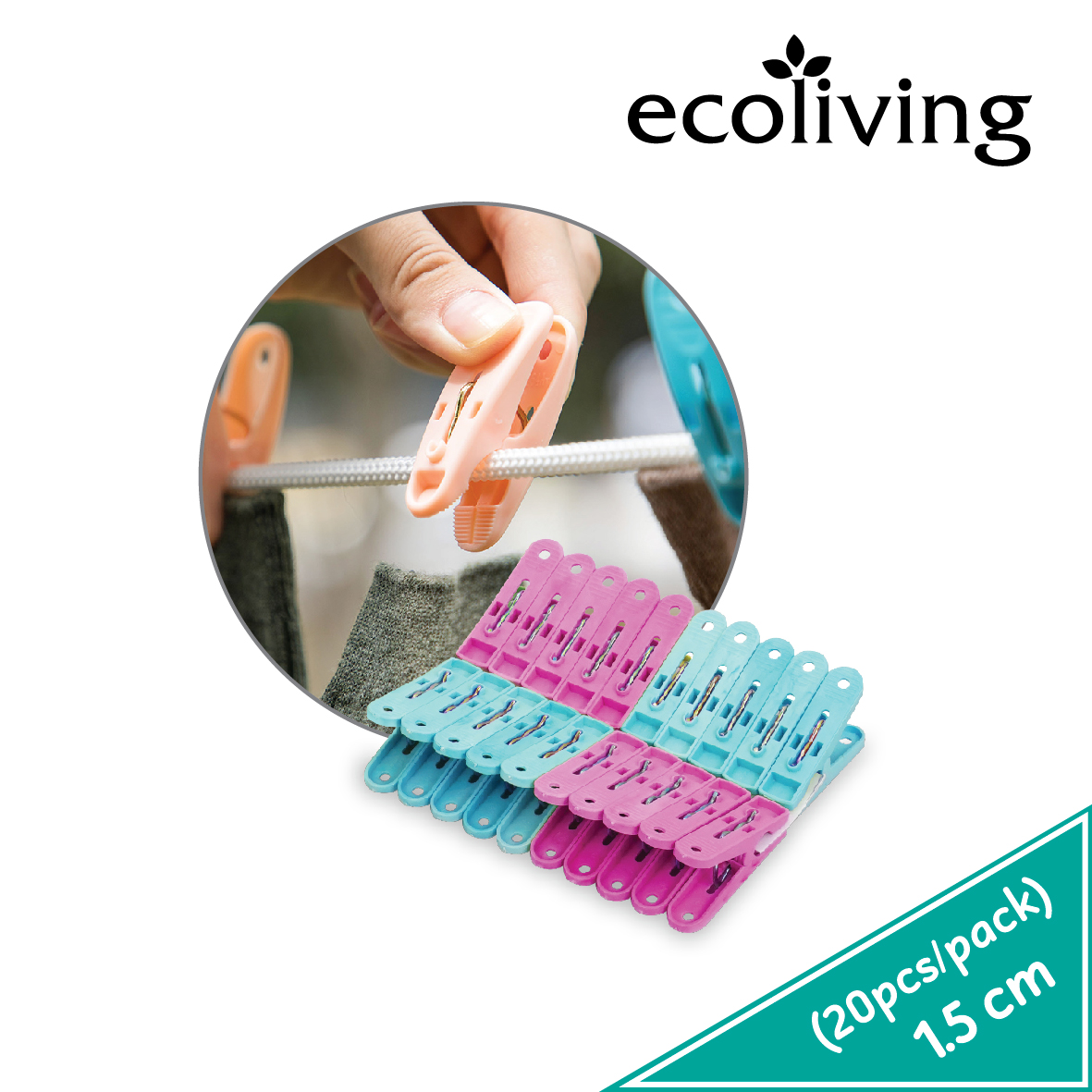 ECO LIVING 20-60Pcs/Pkt Laundry Clothes Pegs,Clothes Drying Clips ...