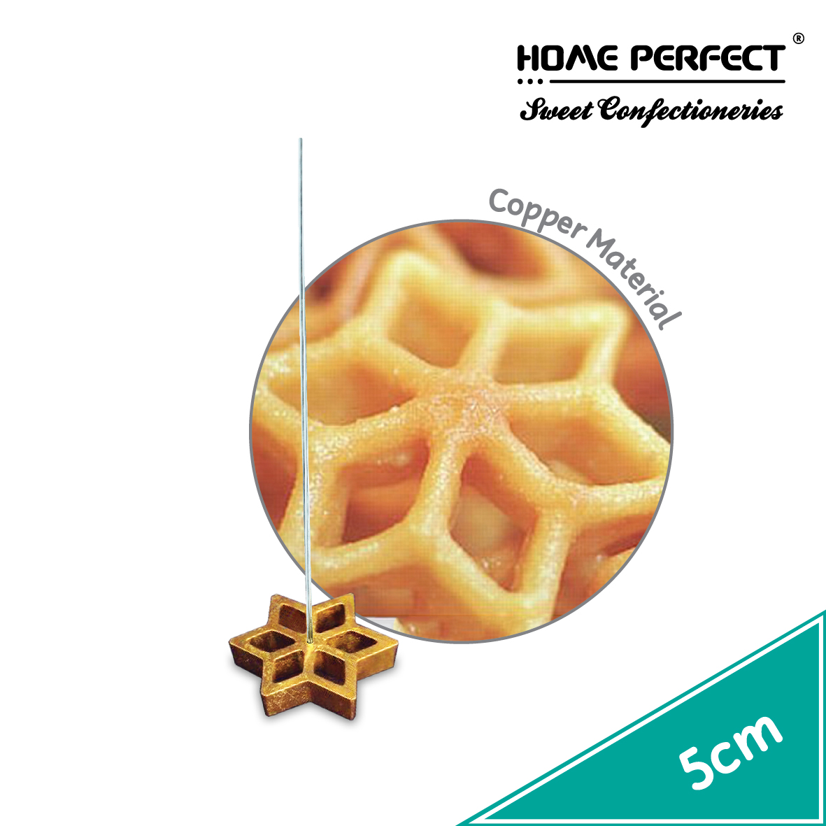 HOME PERFECT Copper Traditional Flower Star Biscuit/Kuih Bintang ...