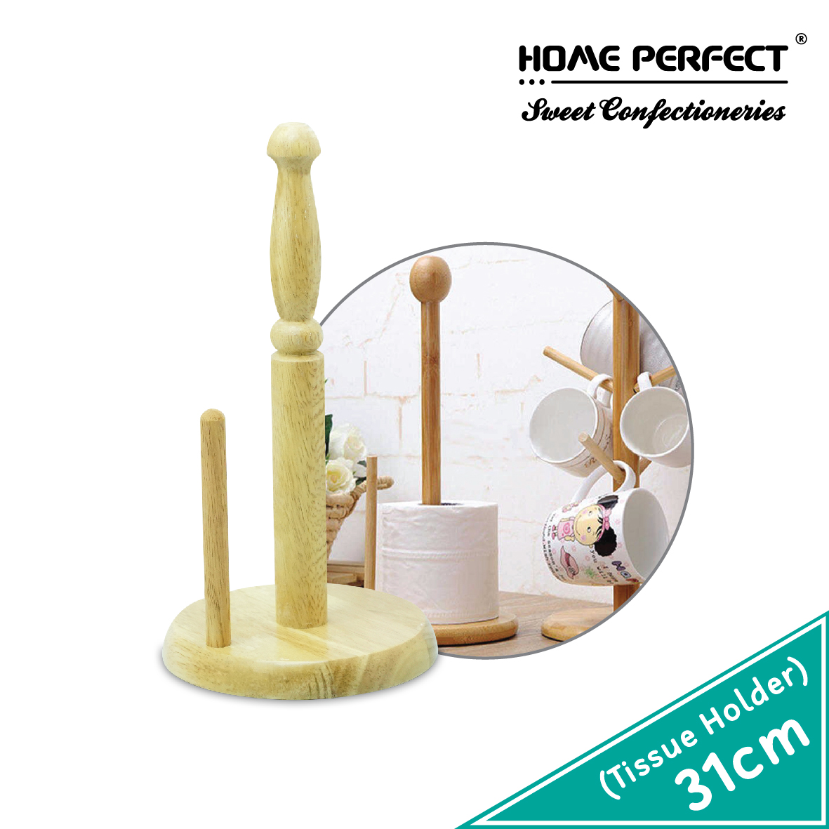 HOME PERFECT Kitchen 1/2Pcs Tissue Paper Roll Holder, Tissue Stand Rack ...