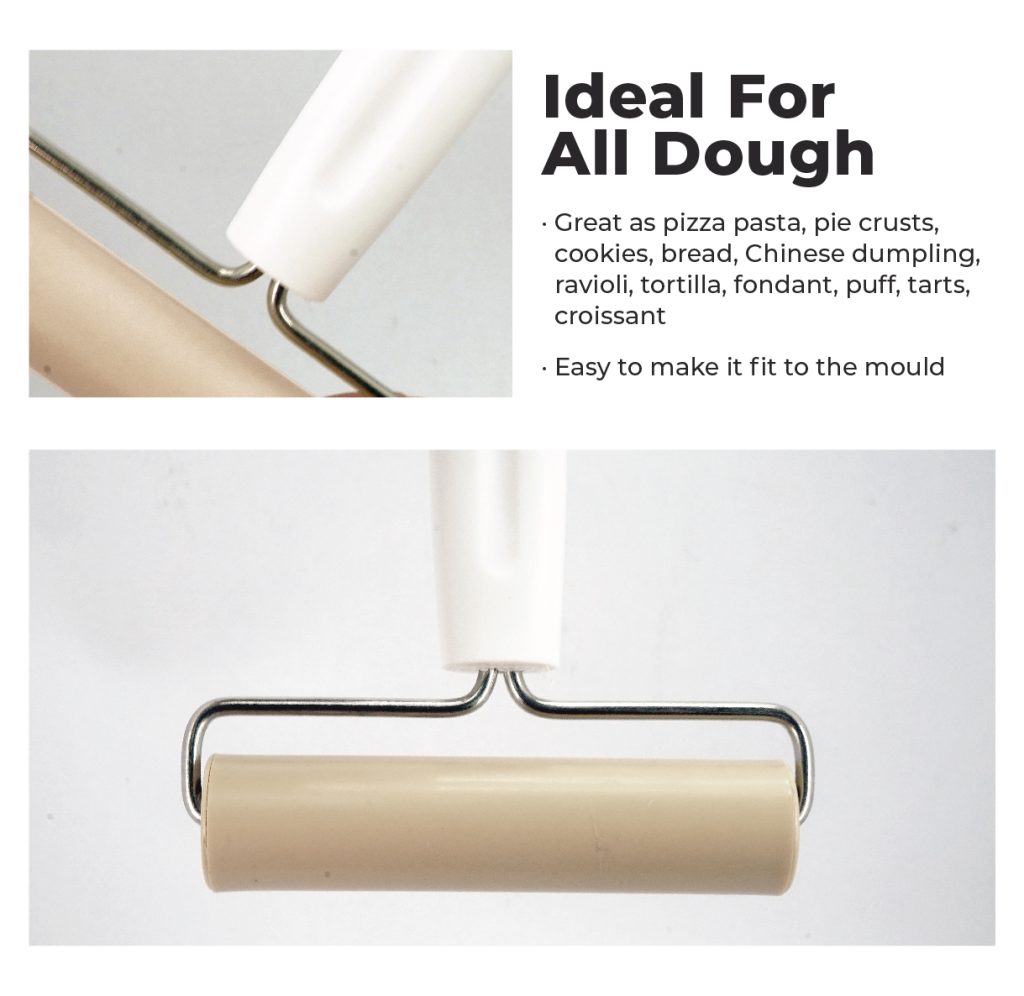 HOME PERFECT 4 Inch T-Shape Pastry Roller, Dough Rolling Pins, Handheld ...